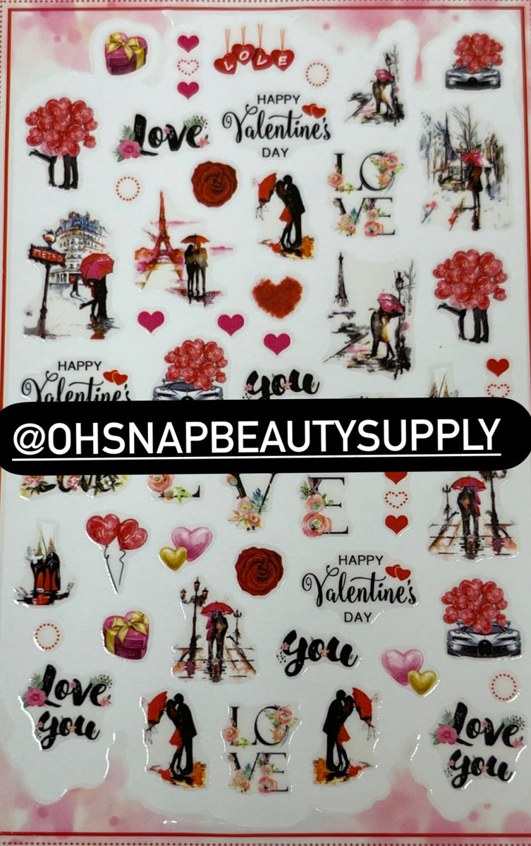 Heart Love B034 Sticker Oh Snap Beauty Supply