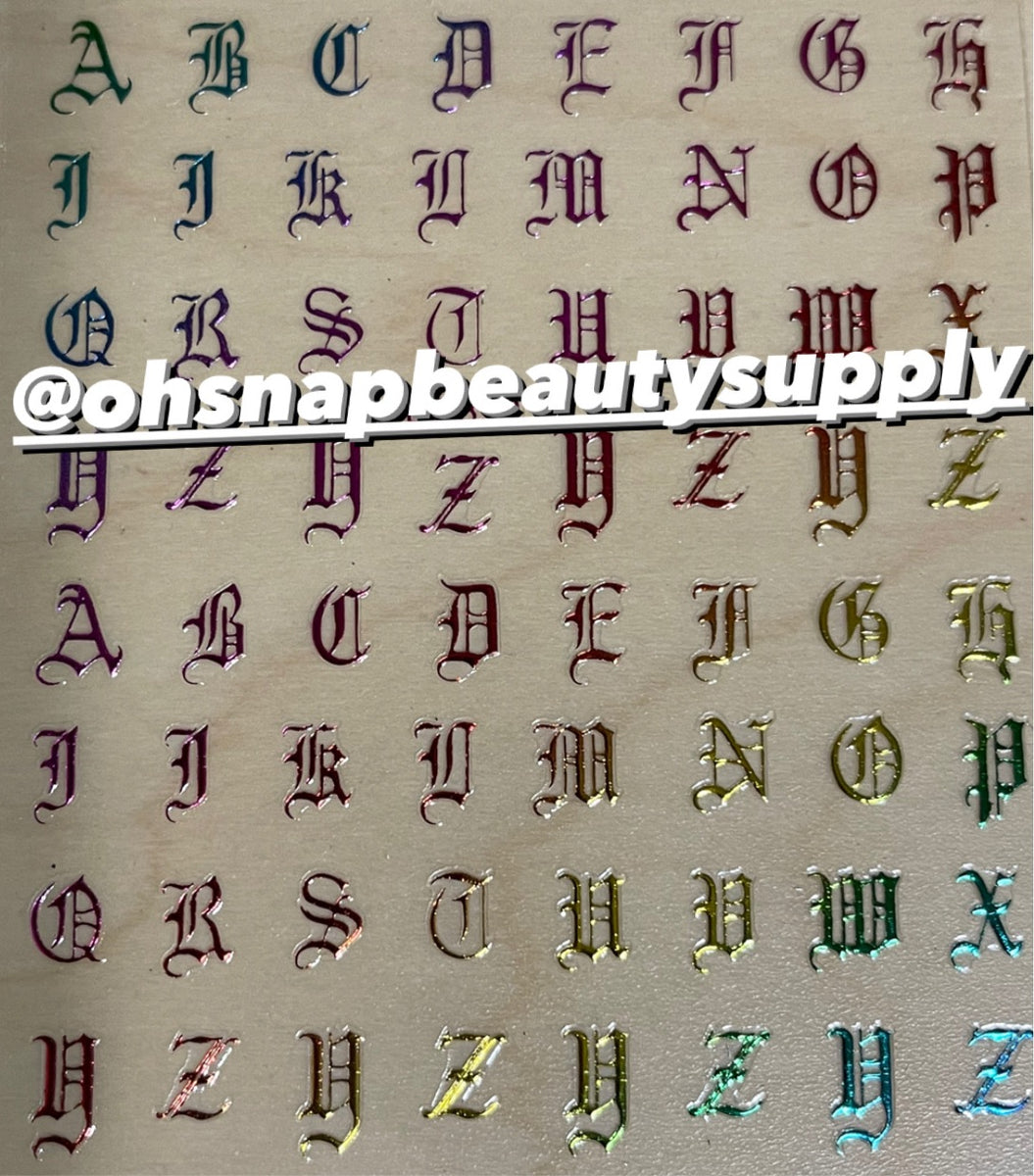 COLOR Old English Letter DP399 Sticker – Oh Snap! Beauty Supply