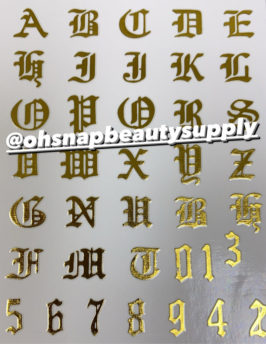 ***Old English (Large - Gold) 147 Sticker – Oh Snap! Beauty Supply