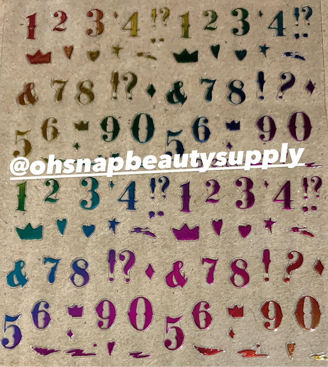 Number & Letter 3104 Color - Sticker – Oh Snap! Beauty Supply