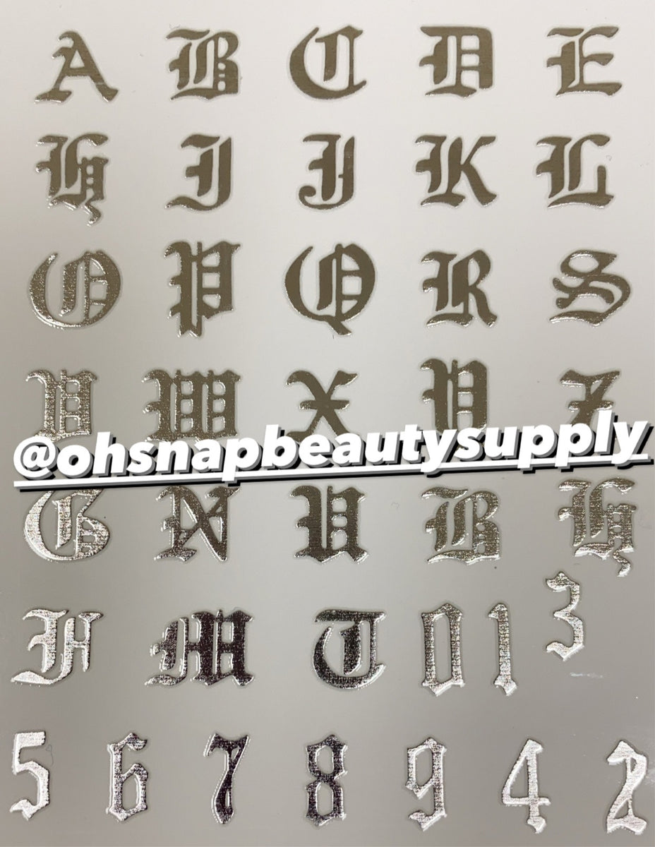 ***Old English (Large - Silver) 147 Sticker – Oh Snap! Beauty Supply