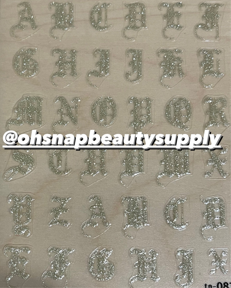 5D GOLD Old English Letter TA083 Sticker – Oh Snap! Beauty Supply